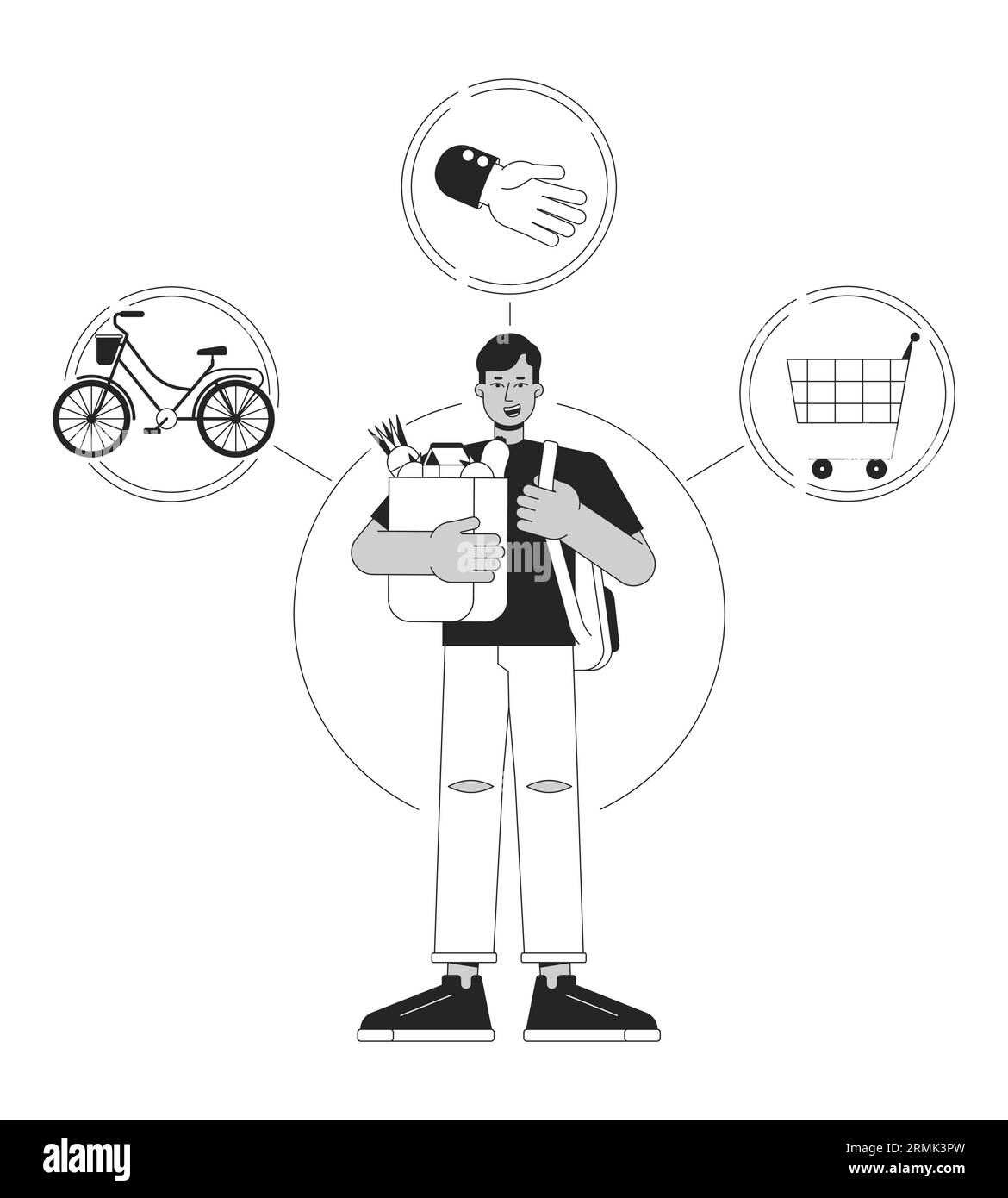 Everyman person archetype bw concept vector spot illustration Stock ...