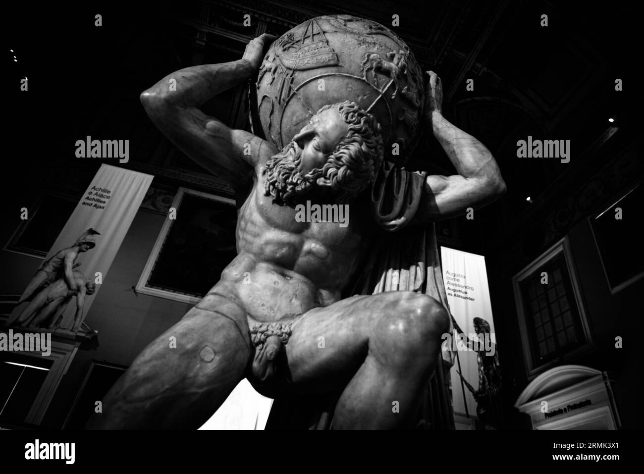 Ancient sculpture of Atlas Stock Photo - Alamy