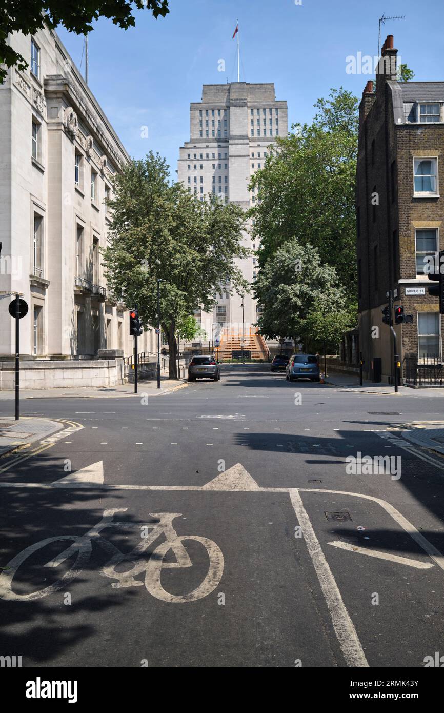 View to Senate House across Gower Street London England UK Stock Photo ...