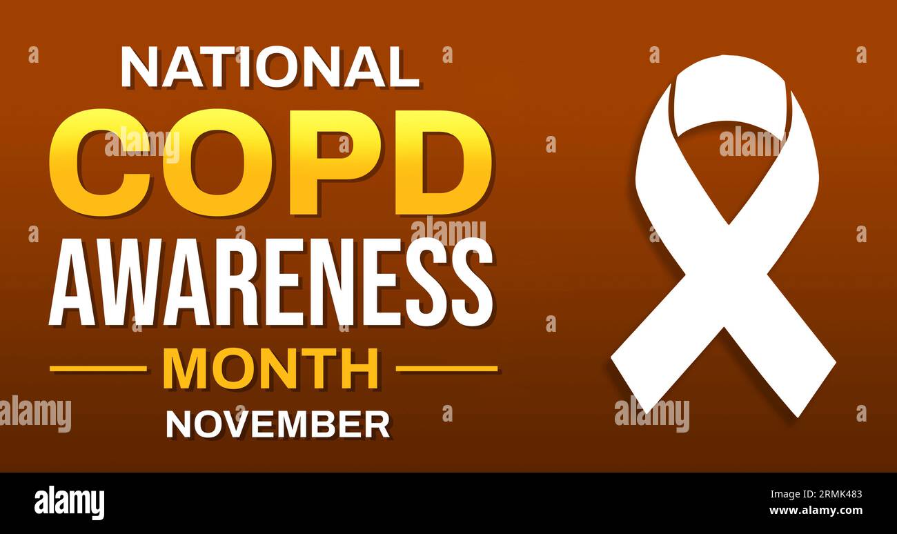 National COPD Awareness month background with ribbon and orange ...