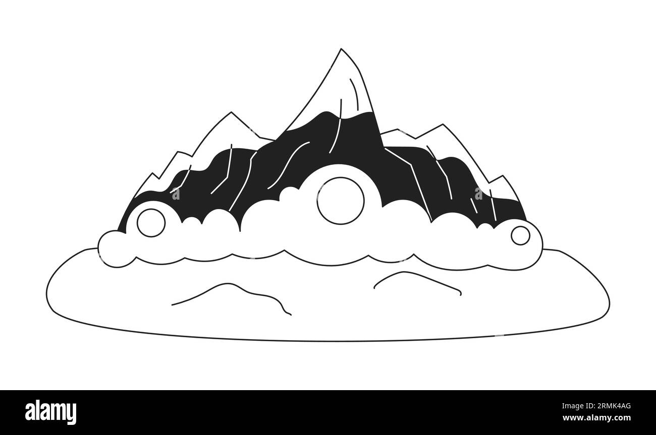 Avalanche Occurrence Monochrome Flat Vector Object Stock Vector Image And Art Alamy