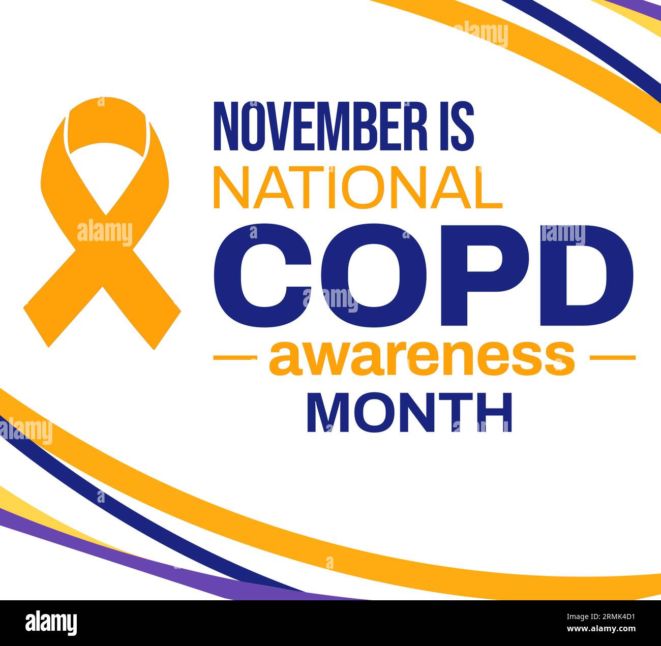 November is National COPD Awareness month, colorful background with ...