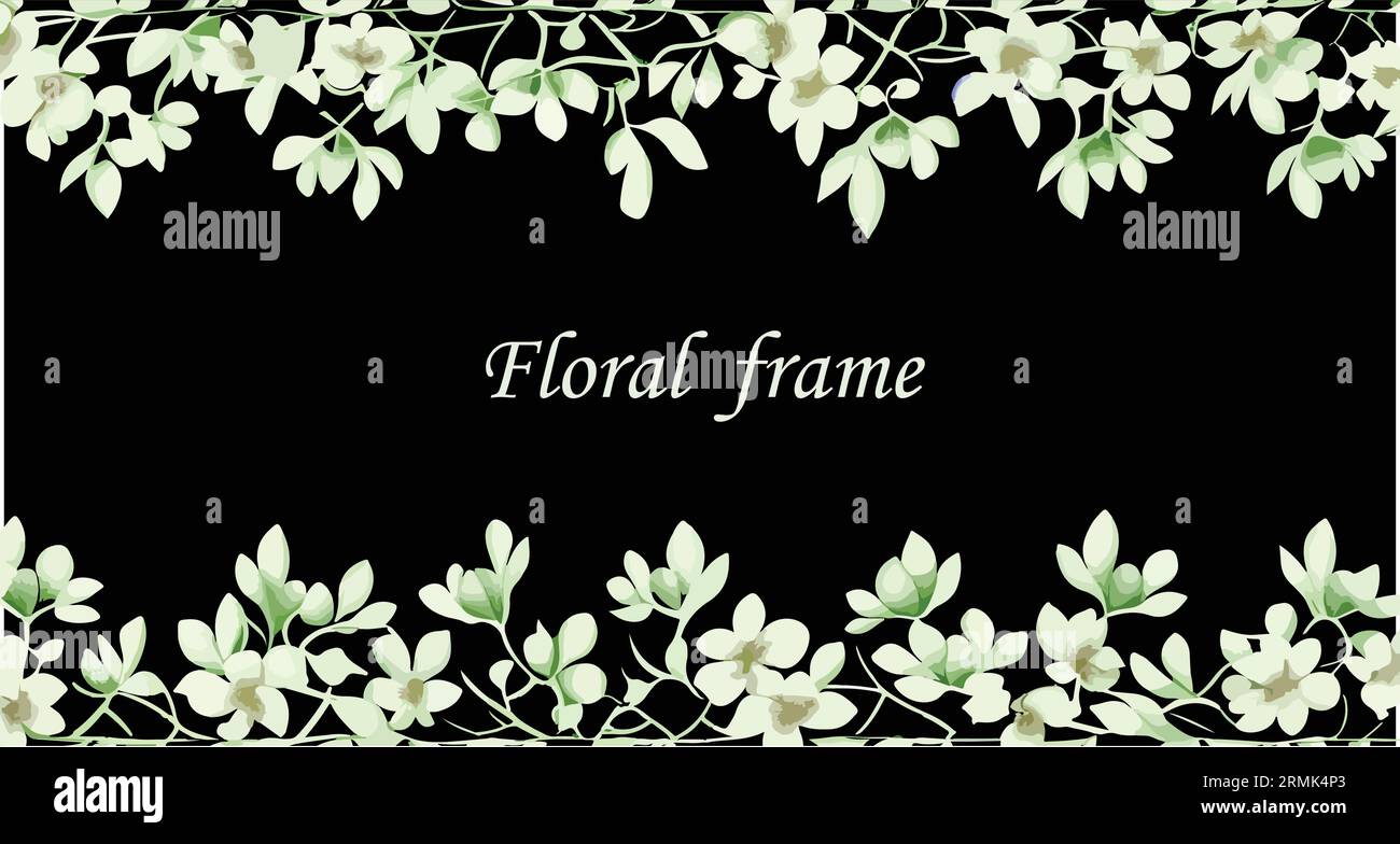 Floral modern frame Stock Vector Images - Alamy