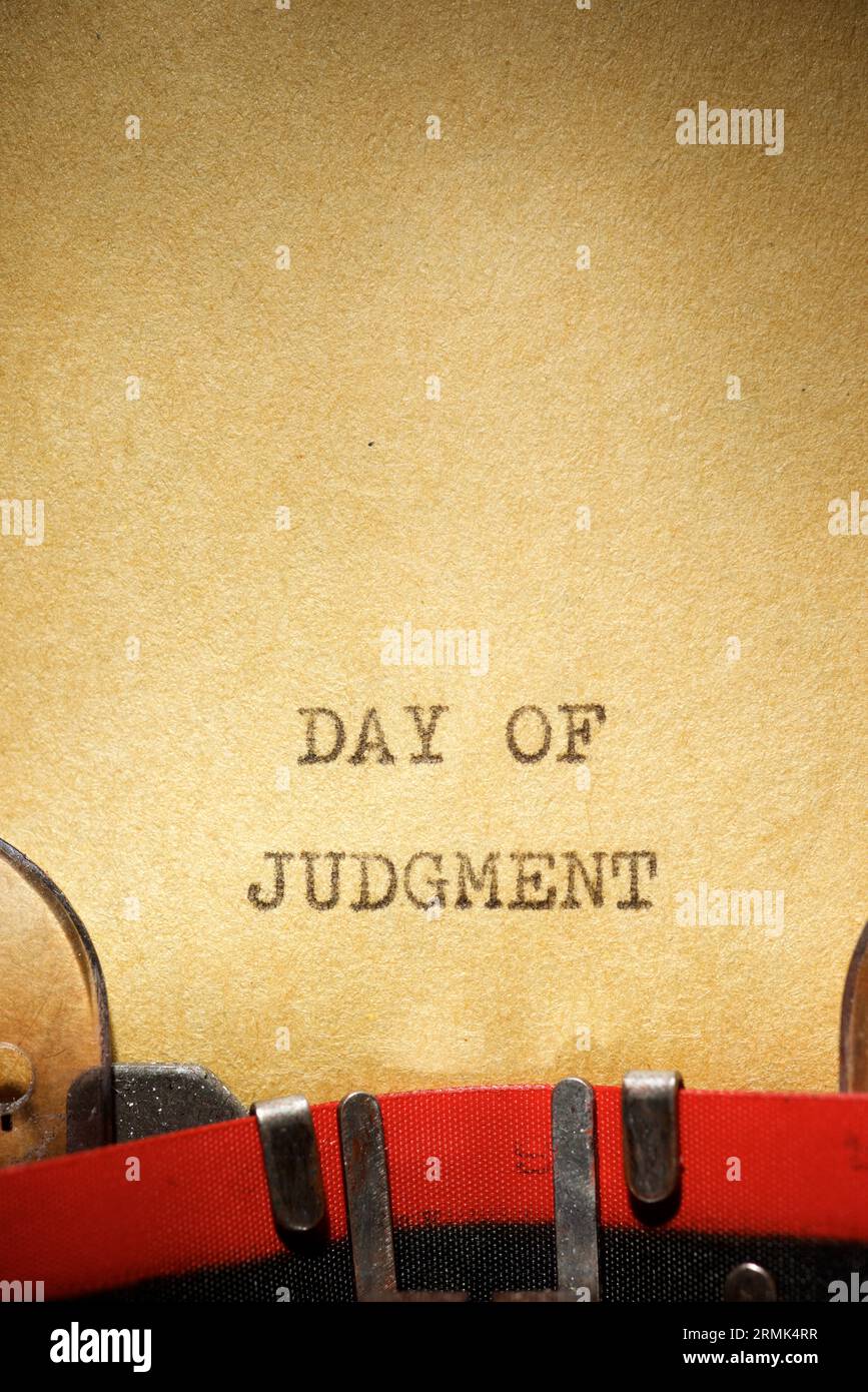 Day of judgment text written with a typewriter Stock Photo - Alamy