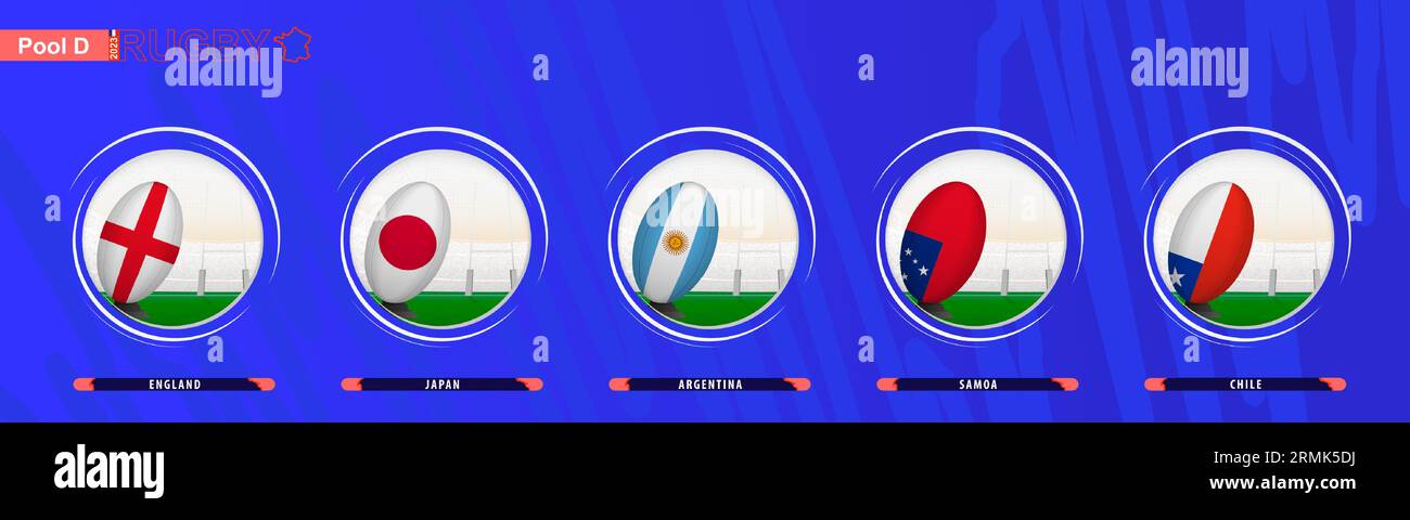 Rugby icon for participants in Pool D rugby competitions. Vector icon ...