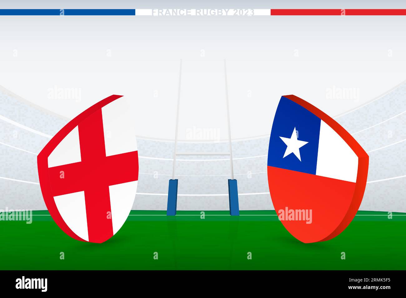 Match between England and Chile, illustration of rugby flag icon on ...