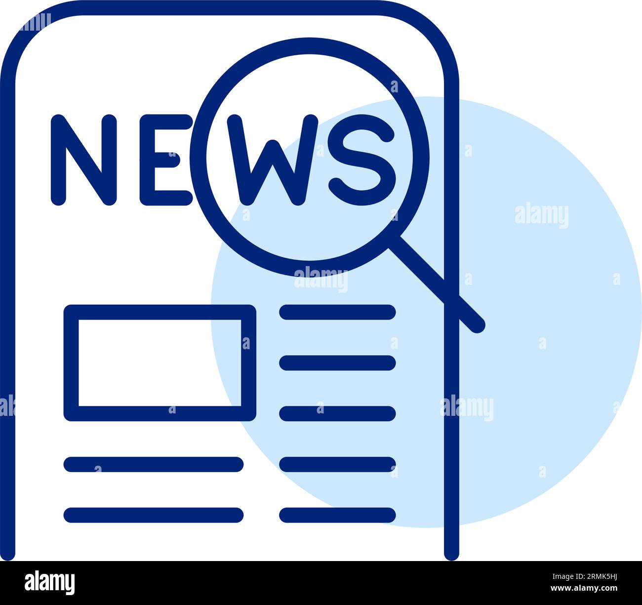 Reading newspaper magnifying glass Stock Vector Images - Alamy