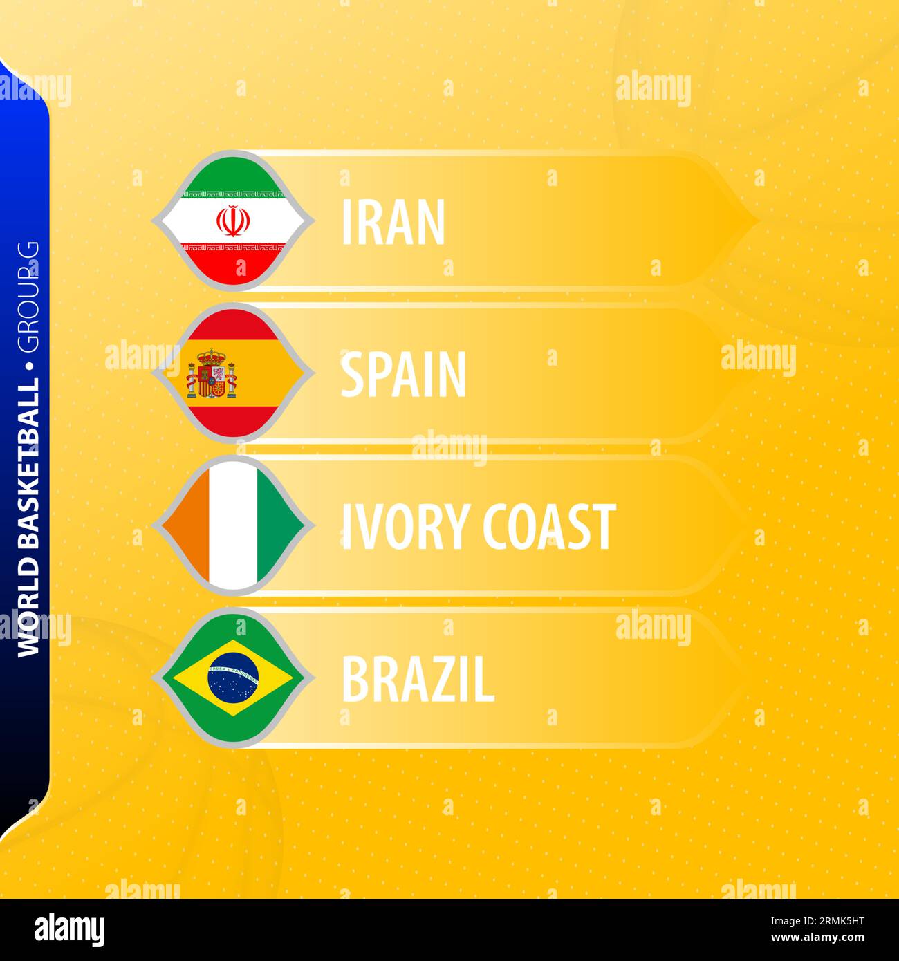 Flags representing Group G participants in the 2023 Basketball ...