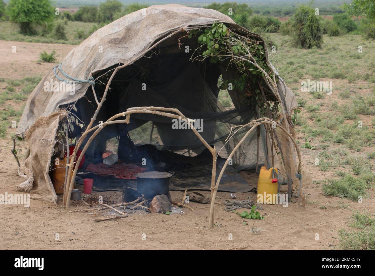 straw Huts at the Daasanach tribe village, Omo Valley, Ethiopia, Africa ...
