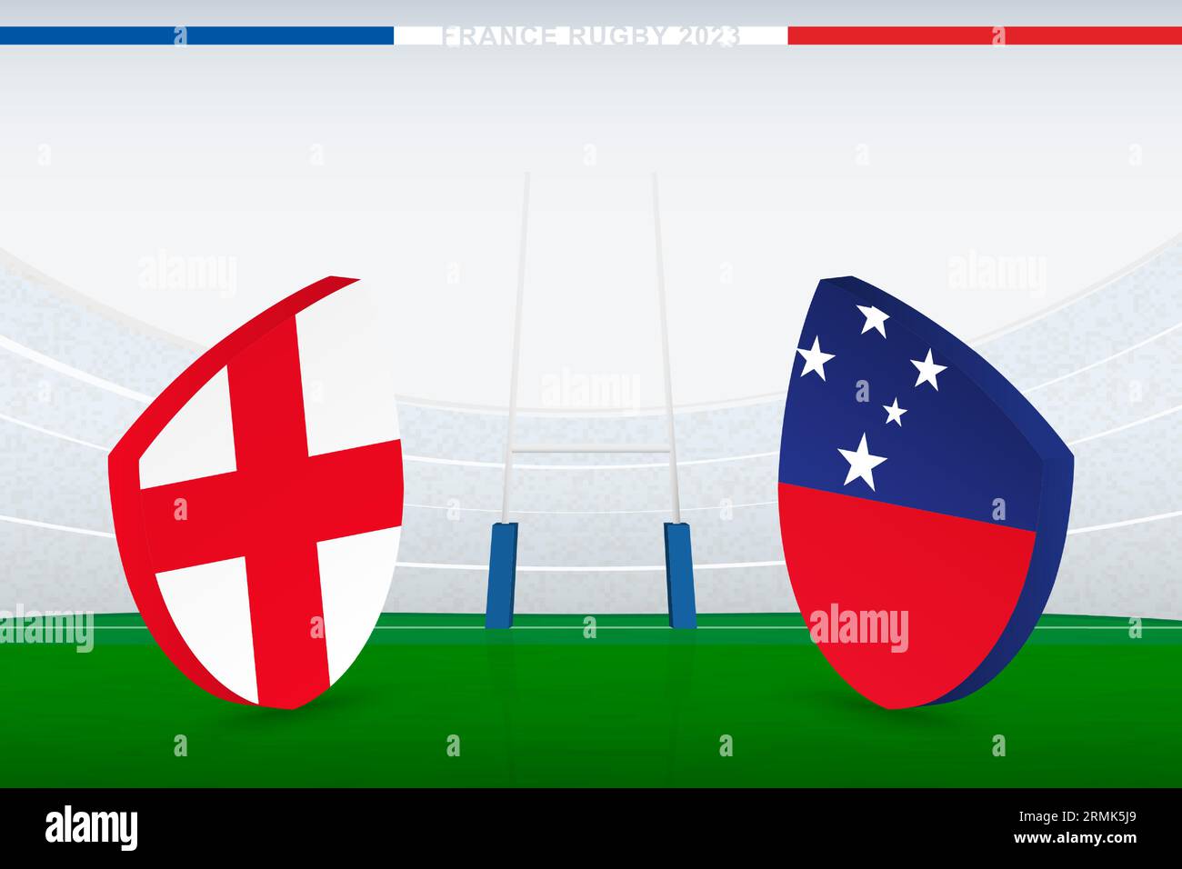 Match between England and Samoa, illustration of rugby flag icon on ...