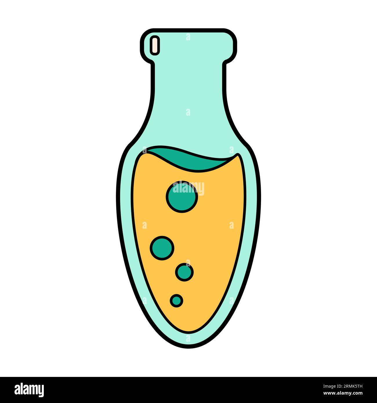 Science school chemical flask icon. Chemistry and biology education ...