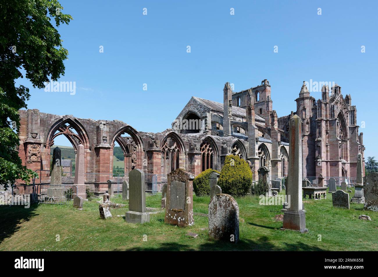 Gravestone, Cemetery, Ruin, Monastery, Melrose Abbey, Melrose, Scotland ...