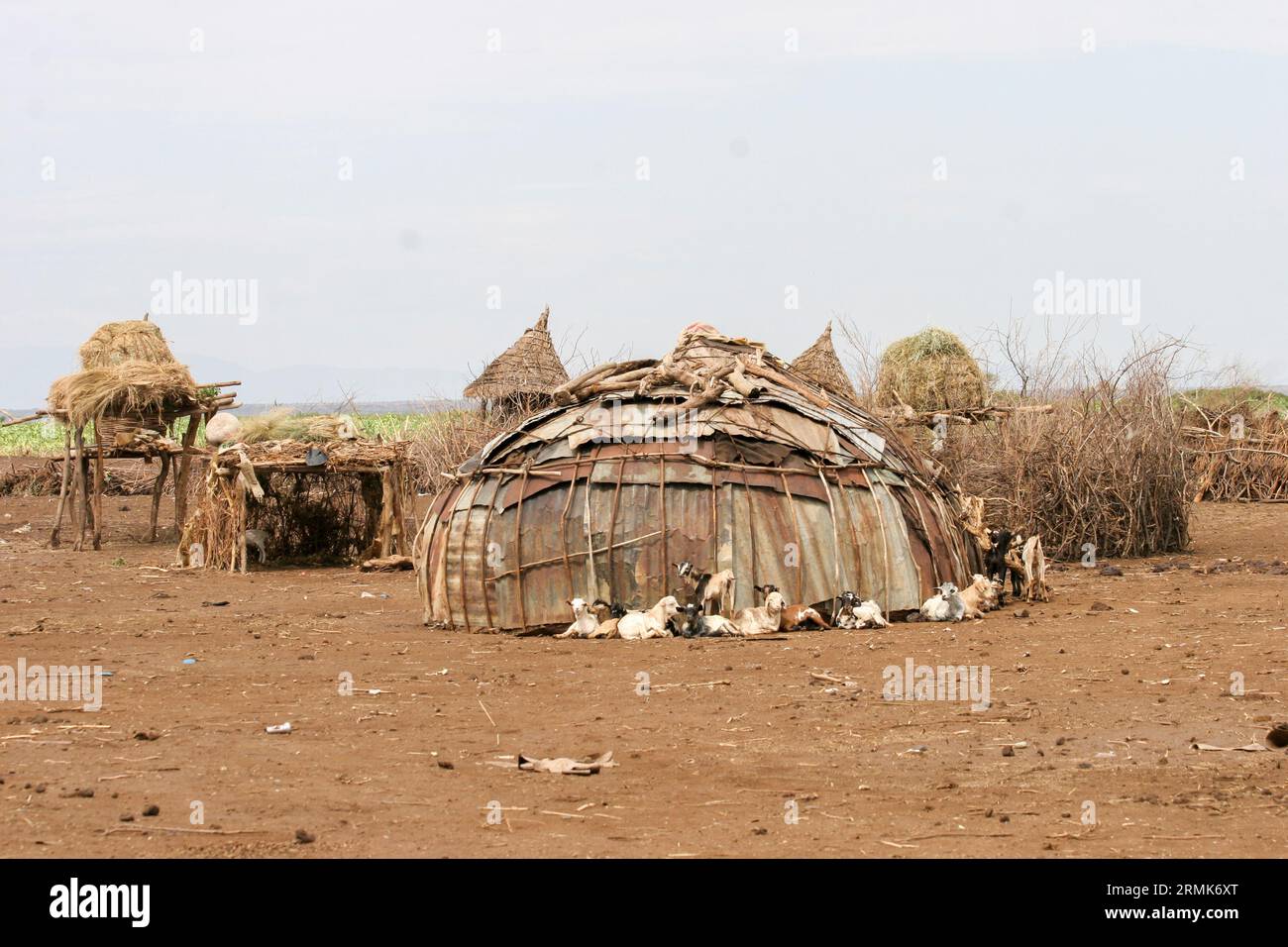 straw Huts at the Daasanach tribe village, Omo Valley, Ethiopia, Africa ...