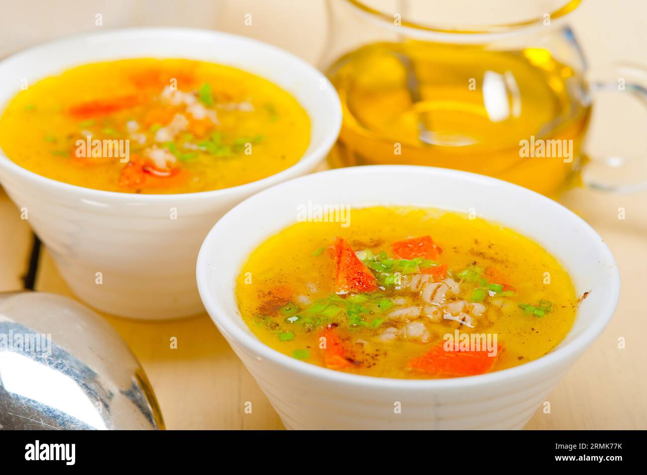 Traditional Syrian barley broth soup Aleppo style called talbina or ...