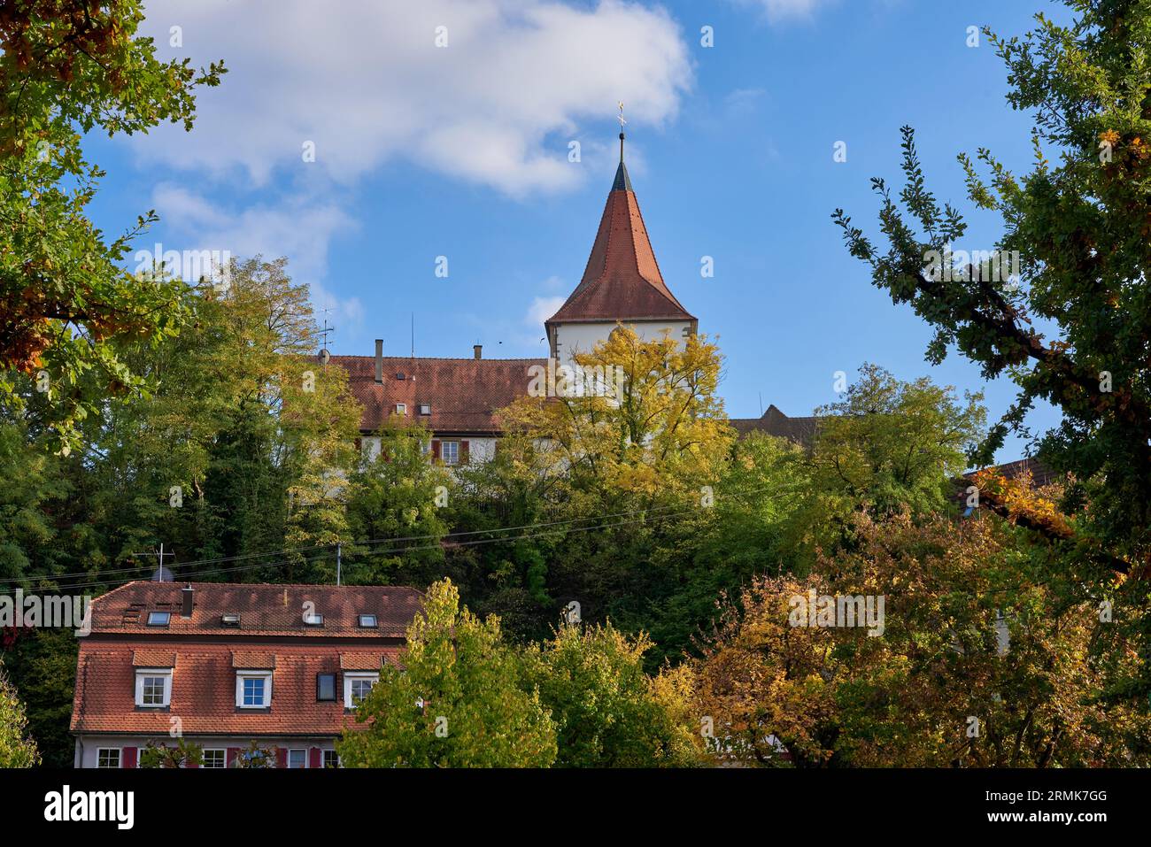 Historic buildings at the famous old town of Freiberg am Neckar ...
