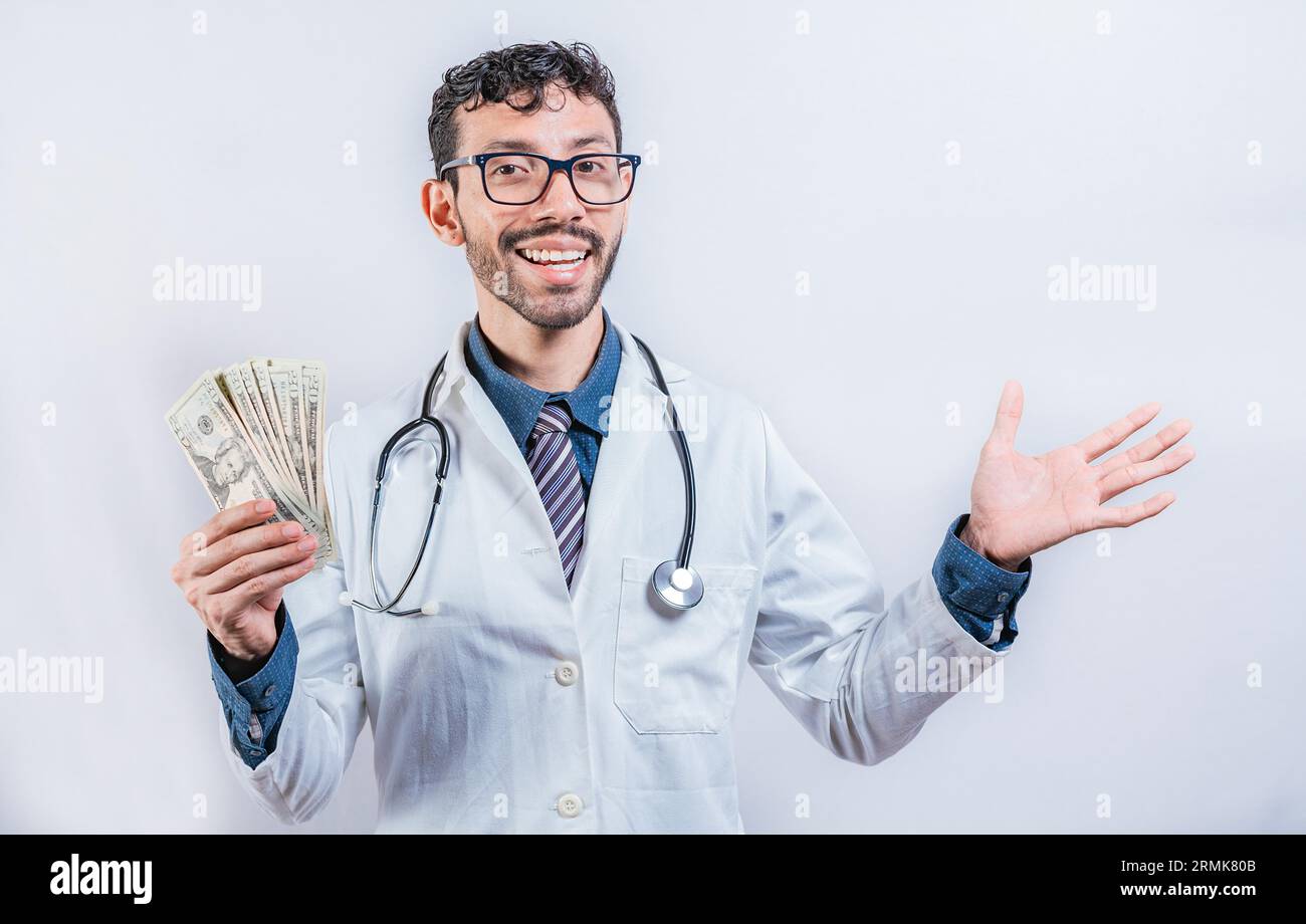 Handsome doctor money isolated on hi-res stock photography and images ...