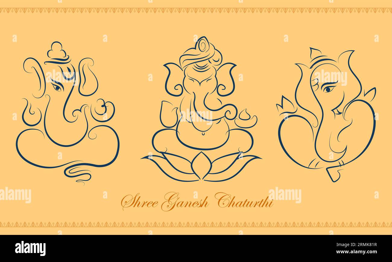 Ganpati Line Art Lord Ganesha Illustration Indian Hinduismus Gott Lord