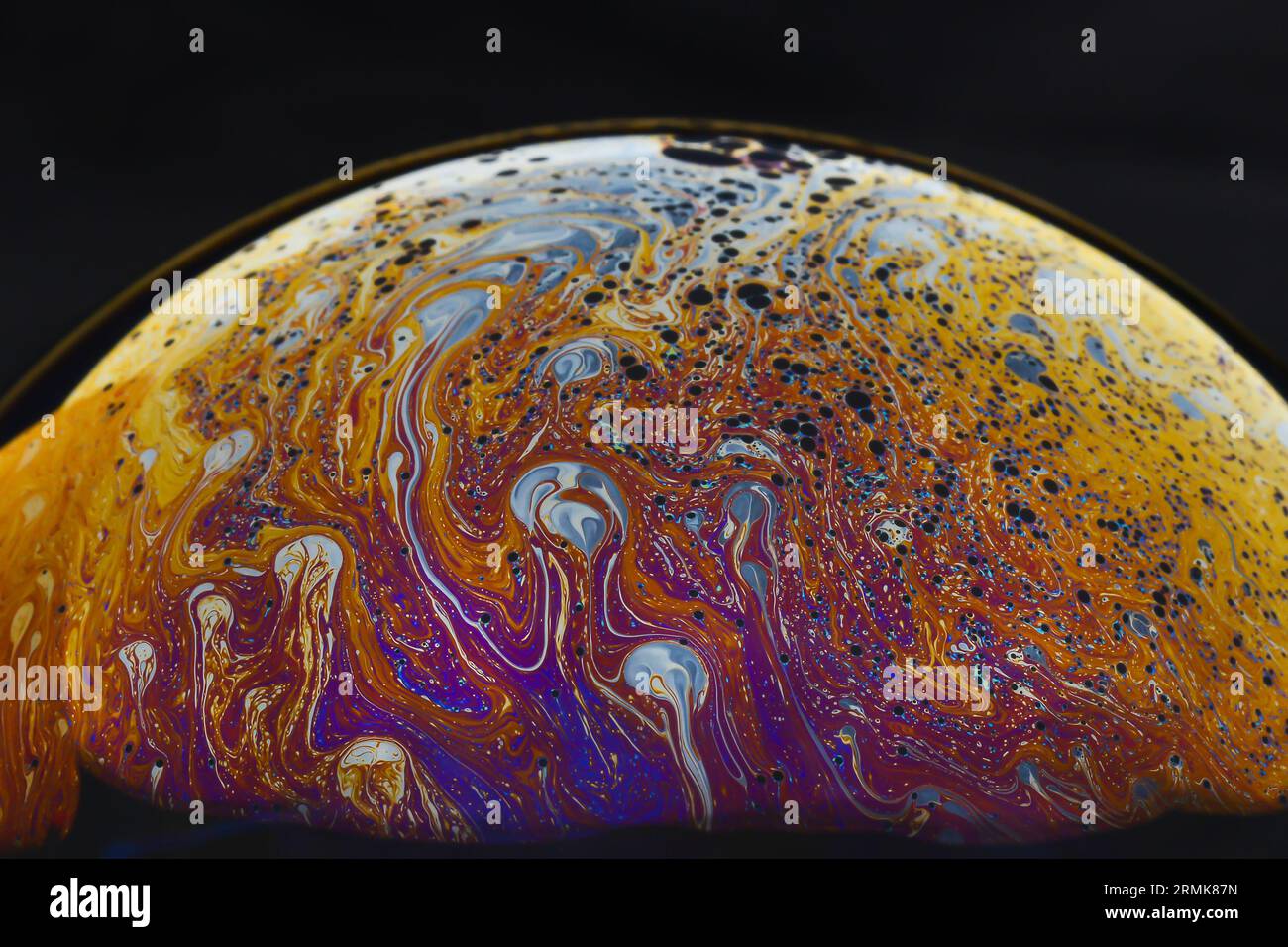 Beautiful psychedelic abstractions on the surface soap bubbles Stock ...