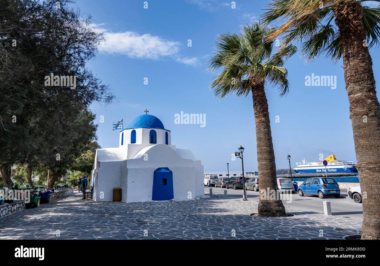 White blue Greek Orthodox Church of St Nicholas Thalassitis, Promenade ...