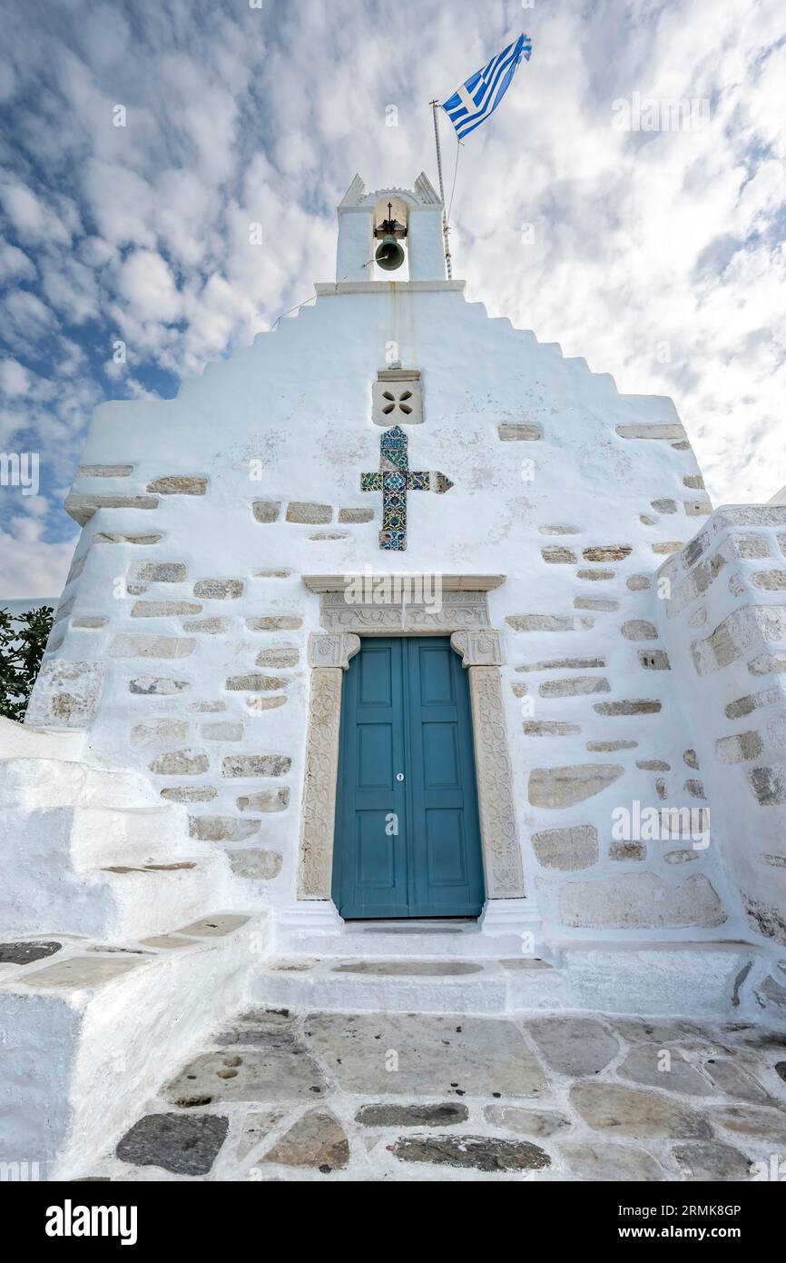 White Greek Orthodox Church Holy Church of Agios Konstantinos with ...