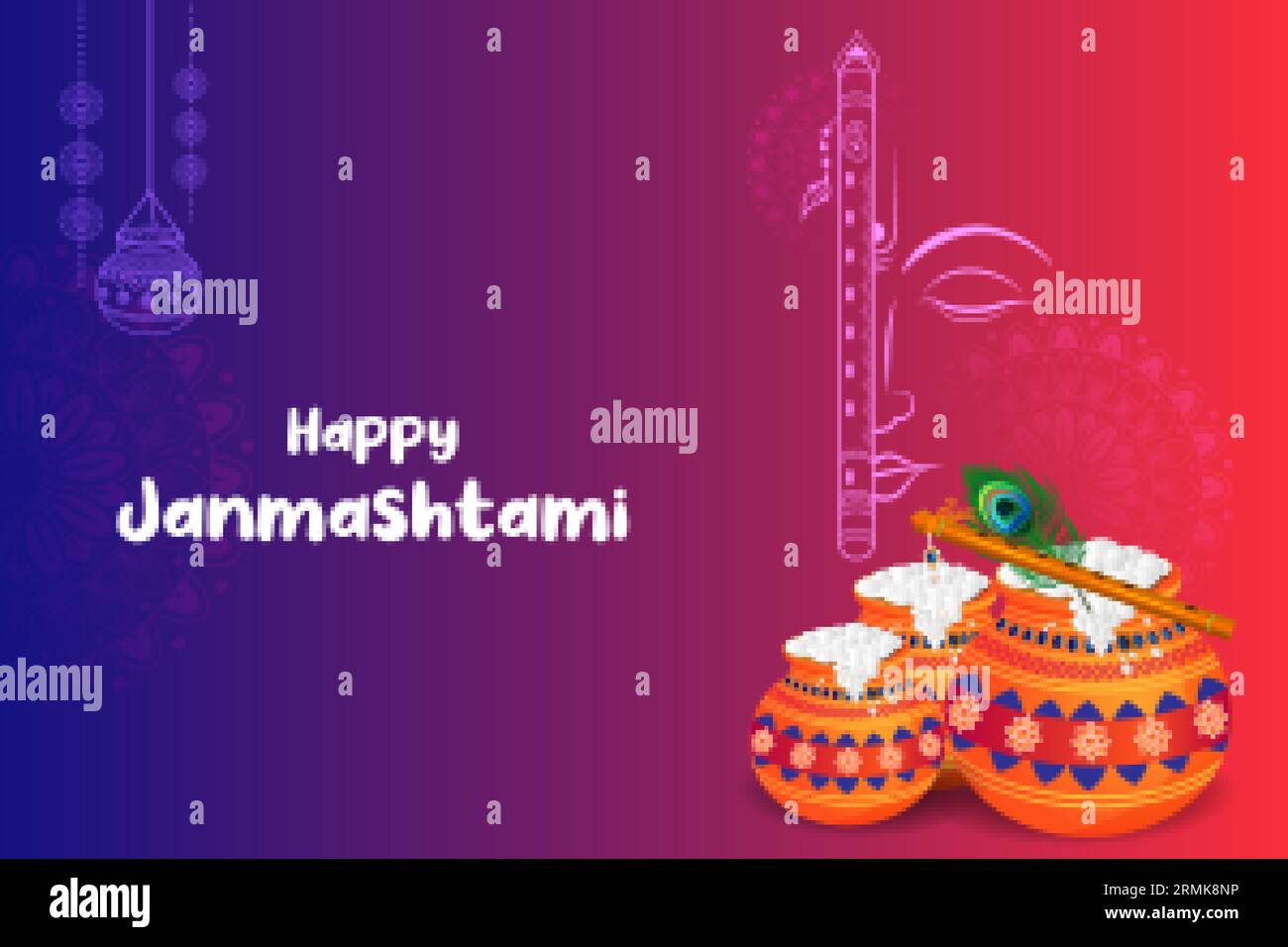 dahi handi celebration in Happy Janmashtami festival background of ...