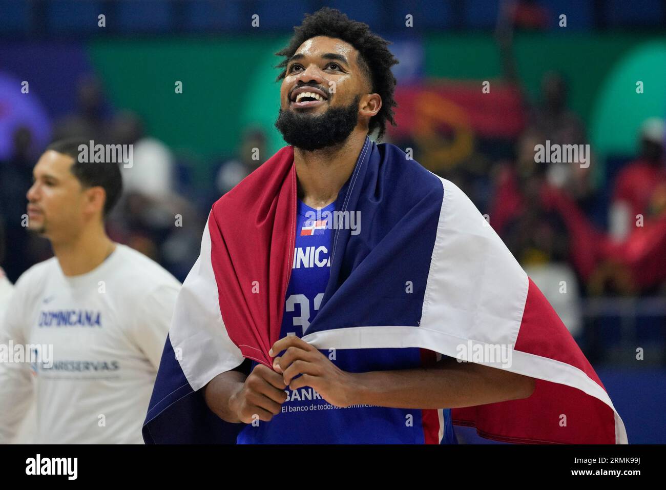 Dominican Republic forward Karl-Anthony Towns (32) celebrates after ...