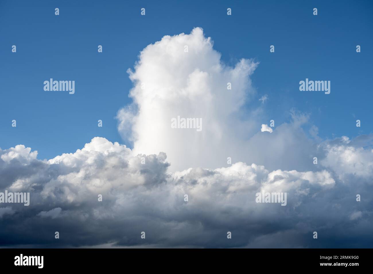 Dramatic cloud formation, fast rising (cumulus) clouds, filling the ...