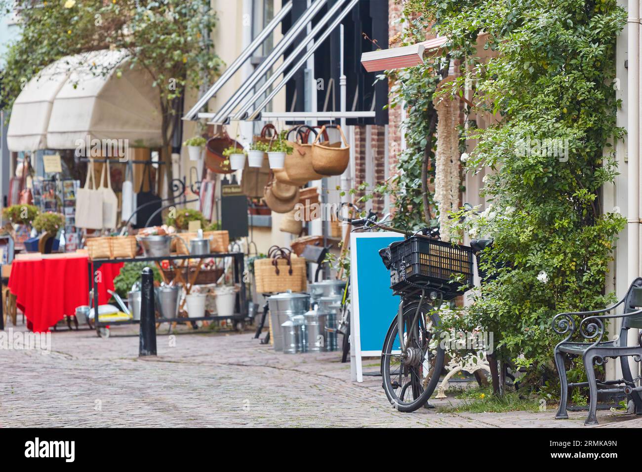 The ancient Walstraat street in the ancient city center of Deventer ...