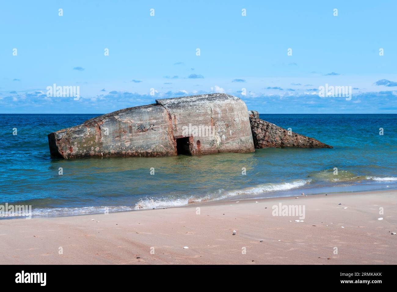 Bunkers on the beach, relics of the Atlantic Wall from World War 2 ...