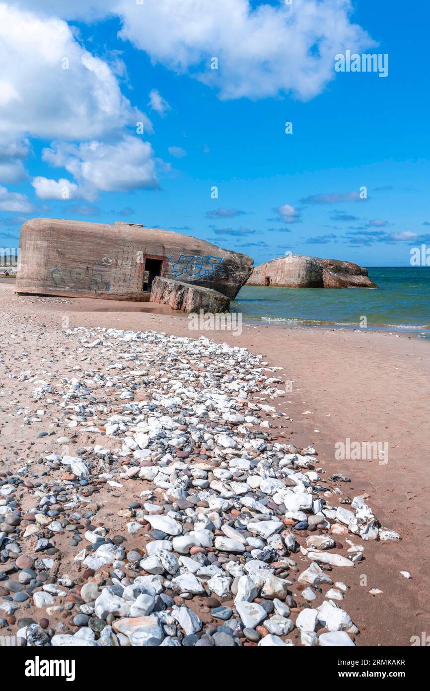 Bunkers on the beach, relics of the Atlantic Wall from World War 2 ...