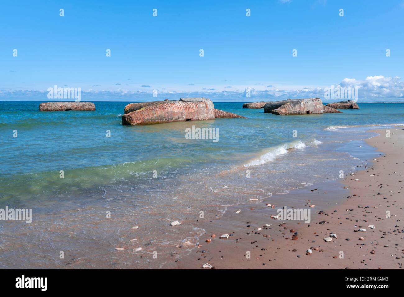 Bunkers on the beach, relics of the Atlantic Wall from World War 2 ...