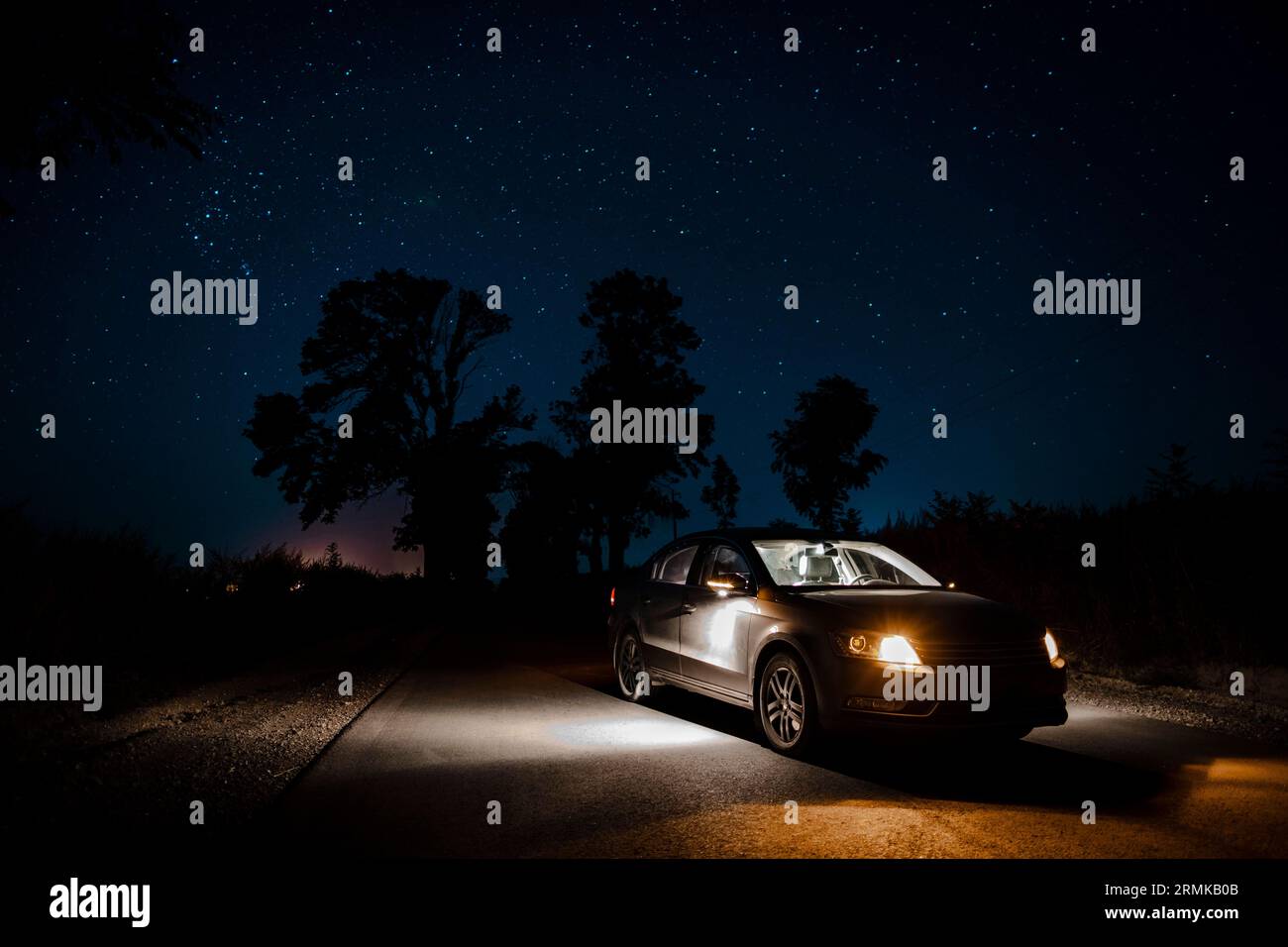 Beautiful car commercial night Stock Photo - Alamy