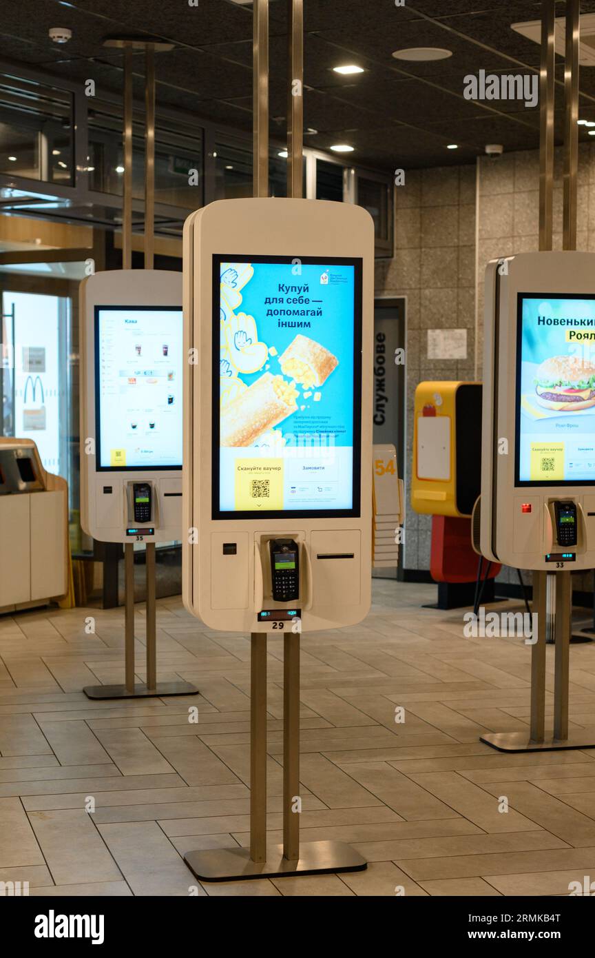Ivano-Frankivsk, Ukraine June 7, 2023: McDonald's self-service and ...
