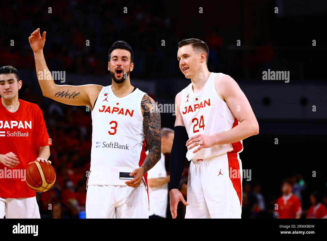 Tokyo, Japan. 17th Aug, 2023. Japan's Luke Evans, left, and Josh ...