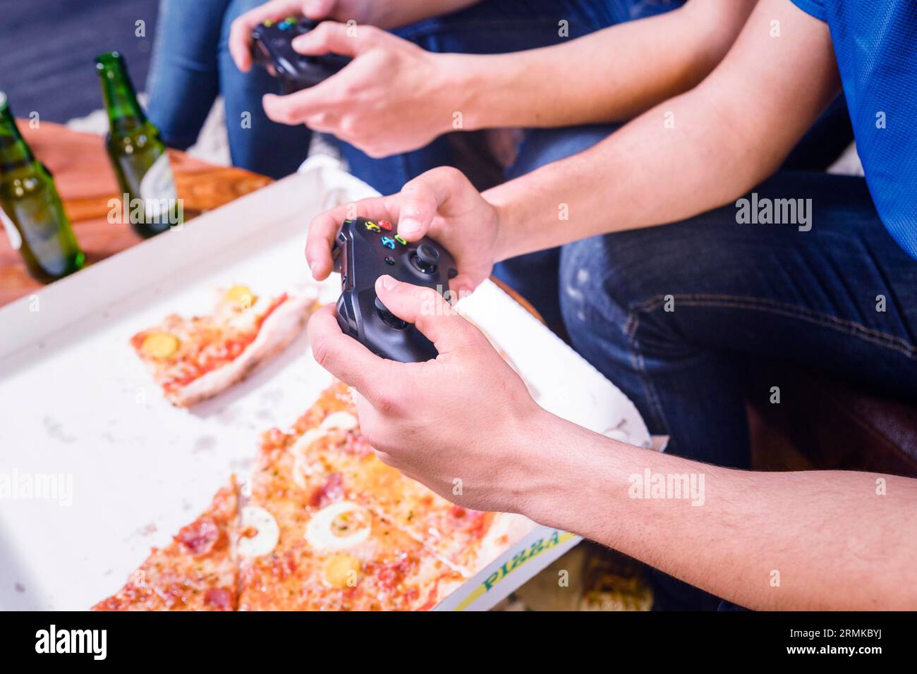 Food eating contest with friends hi-res stock photography and images ...