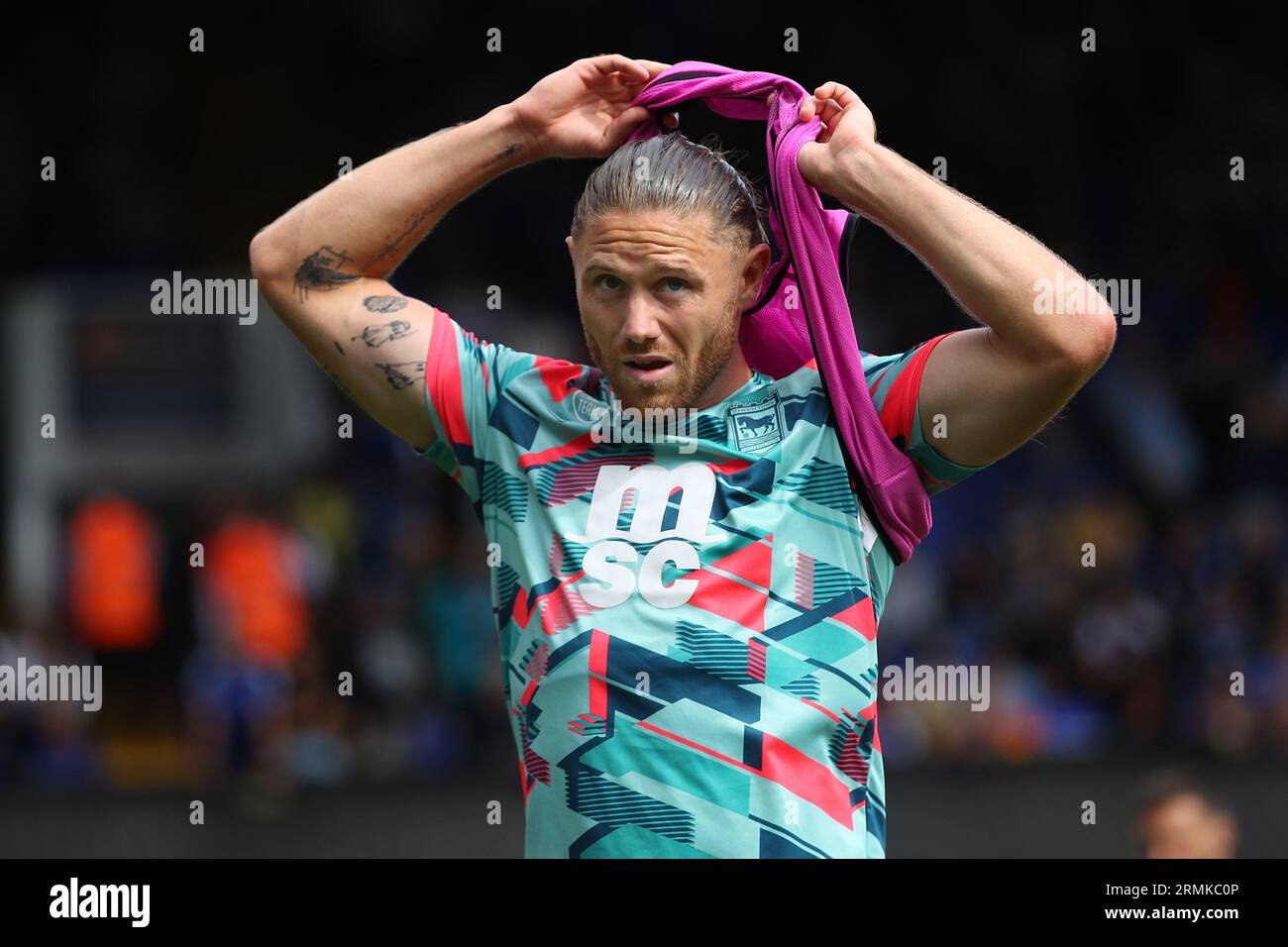 Wes Burns of Ipswich Town warms up - Ipswich Town v Leeds United, Sky ...