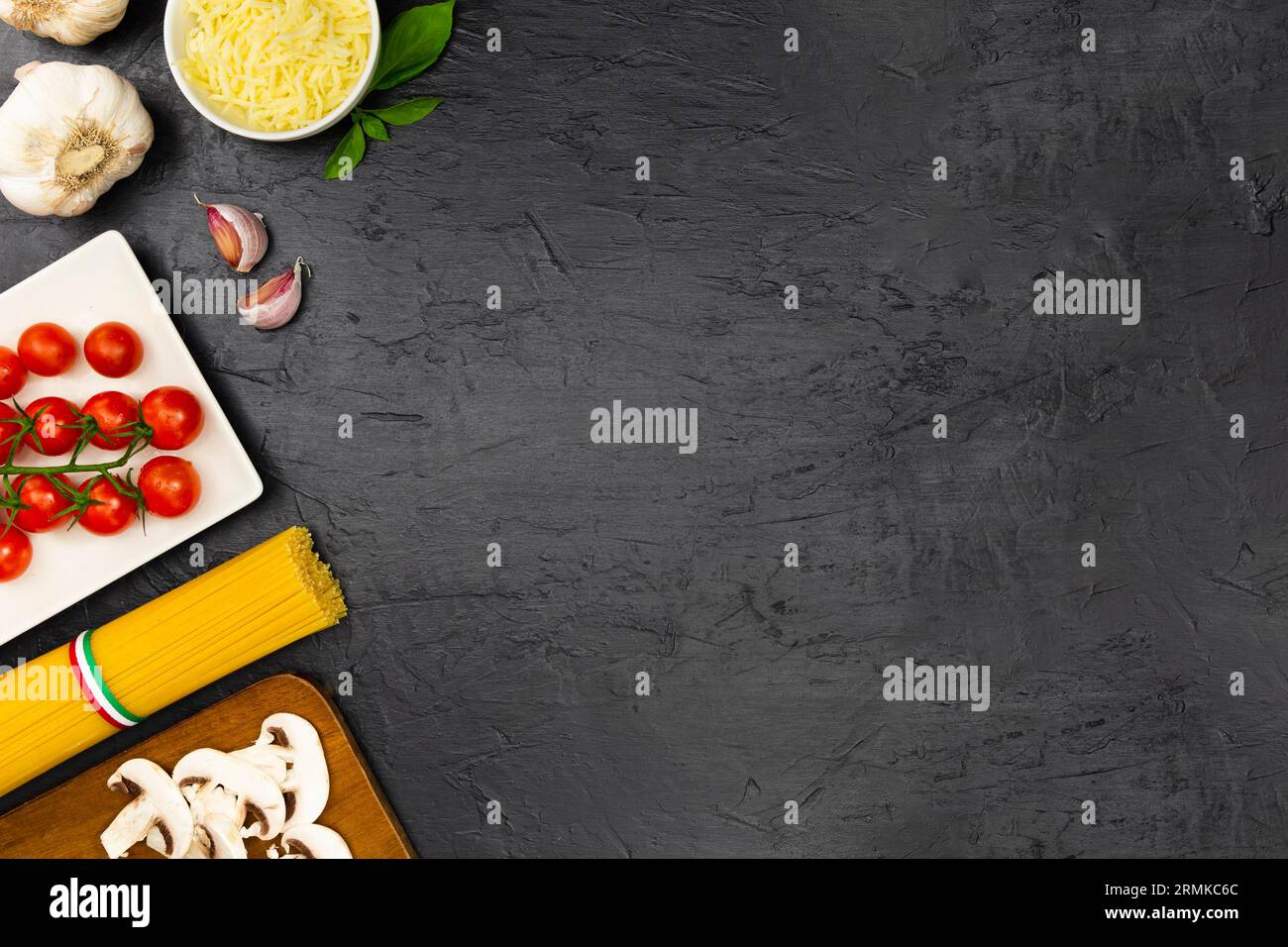 Italian pasta with mint garlic Stock Photo - Alamy