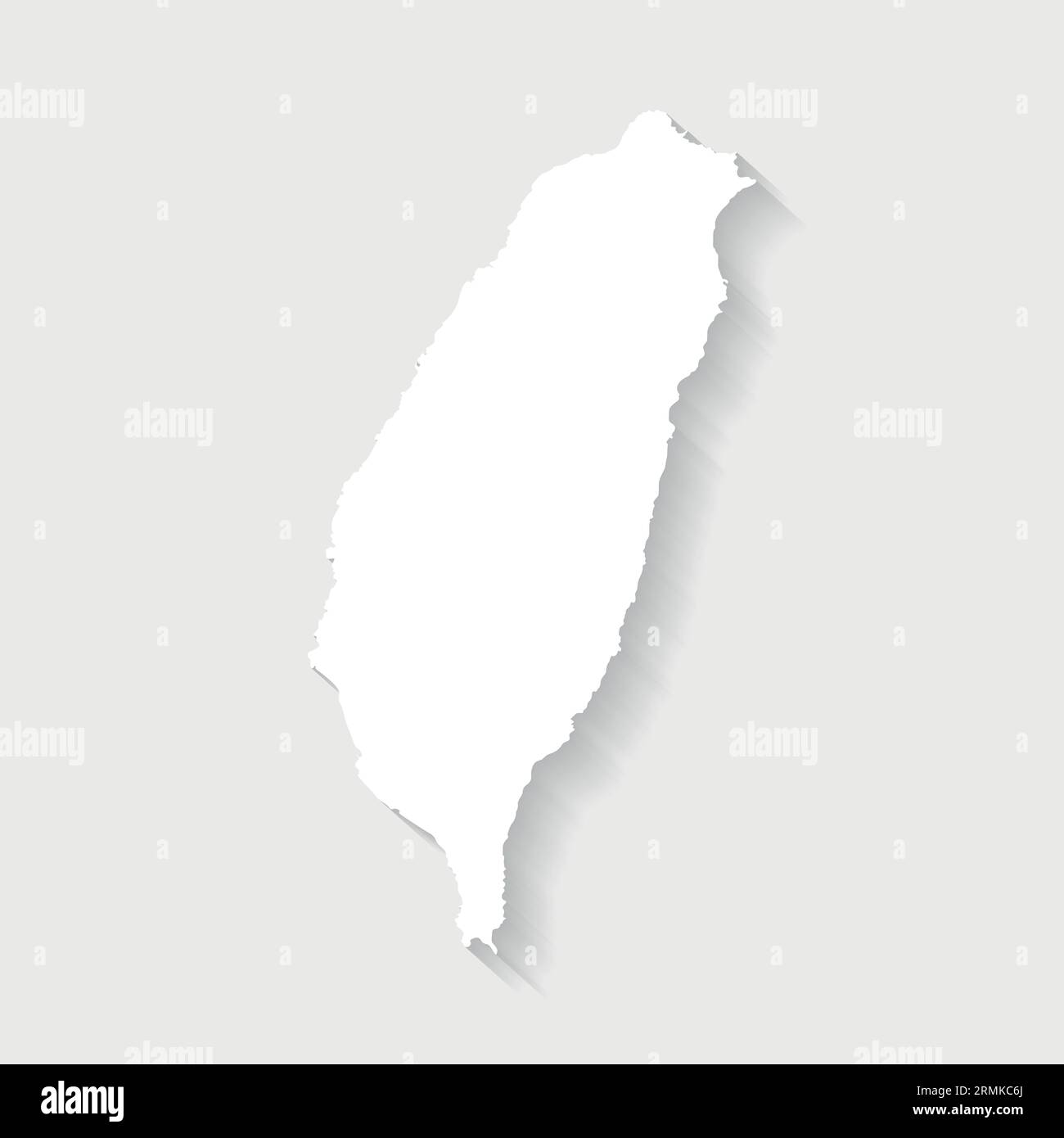 Simple white Taiwan map on gray background, vector, illustration, eps ...