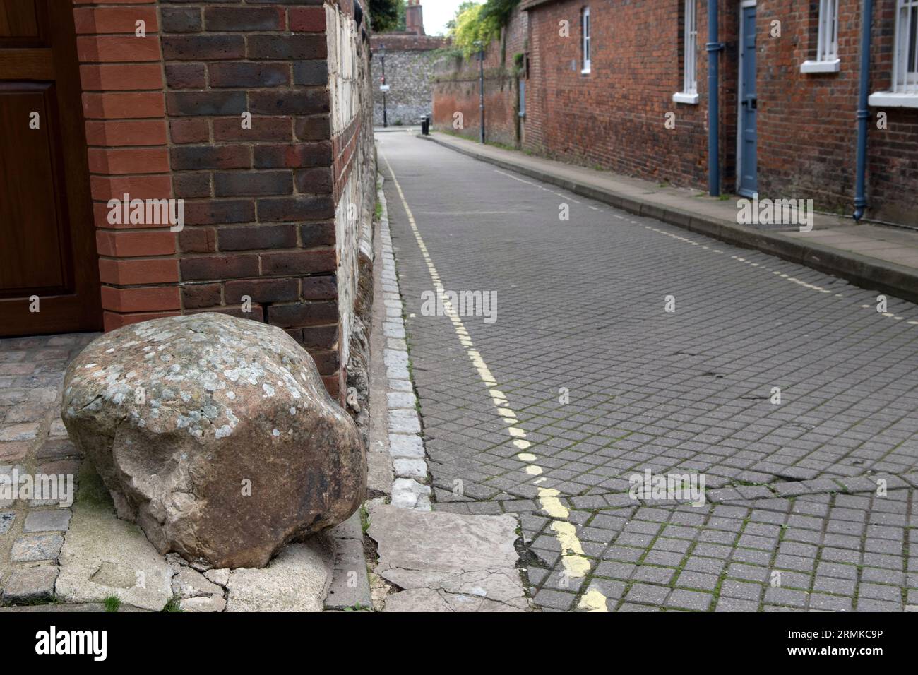 Moot Stone, outside a modern'ish house built on and around the base of ...