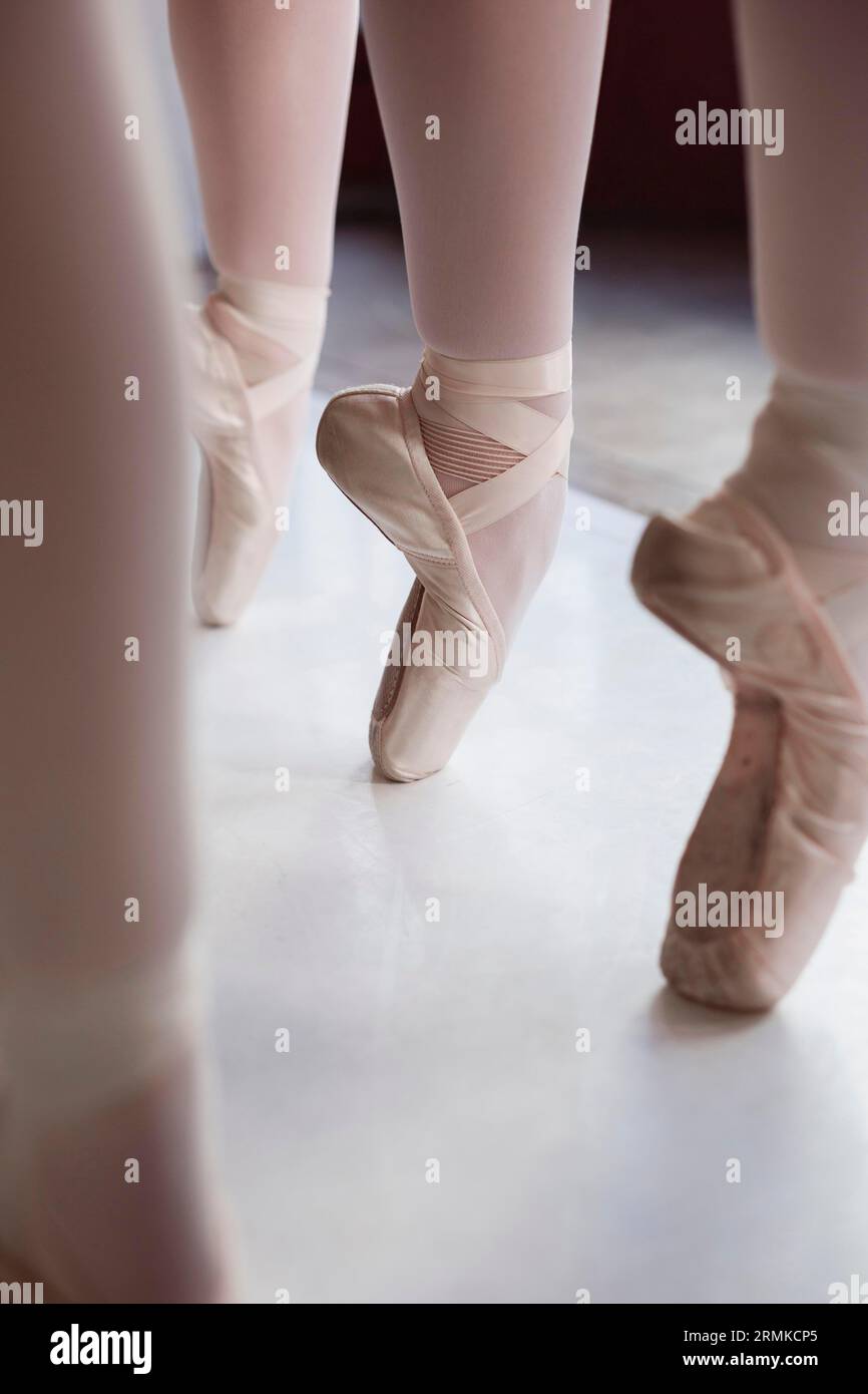 Professional ballet dancers training pointe shoes Stock Photo - Alamy