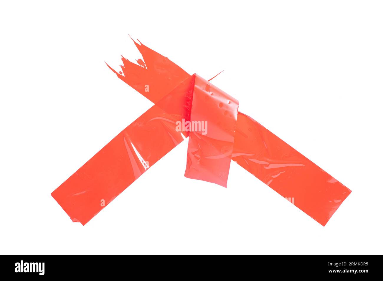 Red adhesive tape isolated on white Stock Photo - Alamy