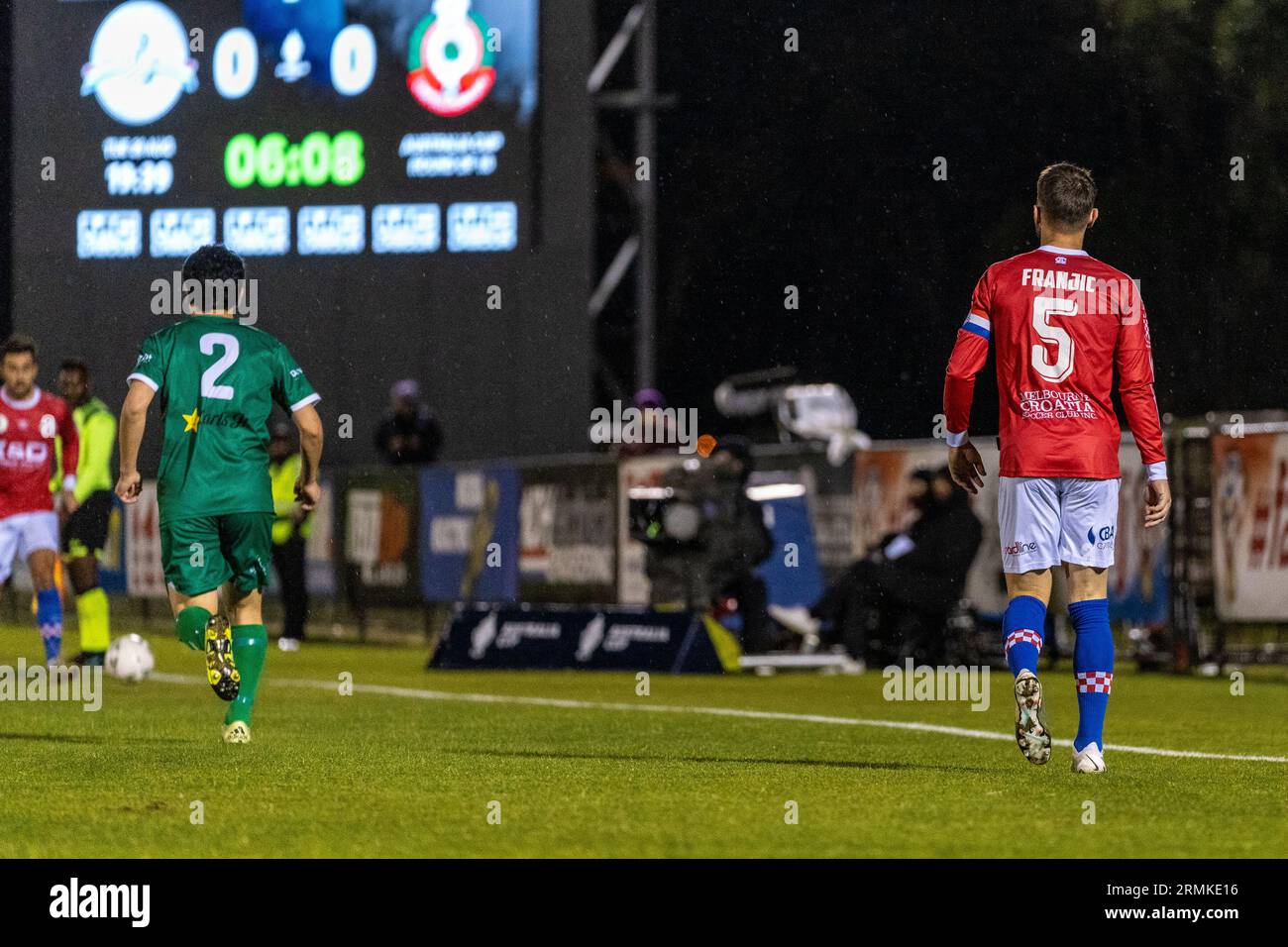 Sunshine North, Australia. 29 August, 2023. Melbourne Knights Defender ...