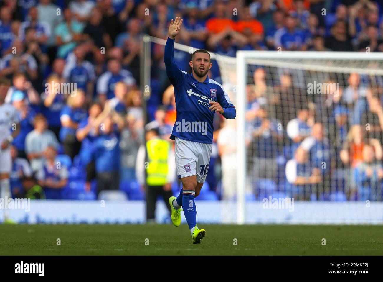 Conor Chaplin of Ipswich Town celebrates after scoring a goal to make ...