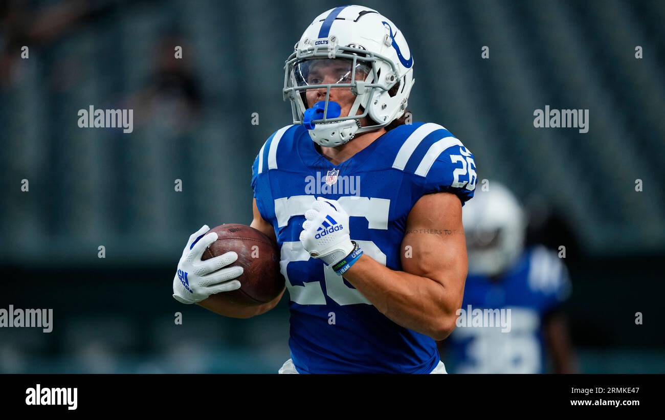 Indianapolis Colts wide receiver Josh Downs in action before an NFL ...