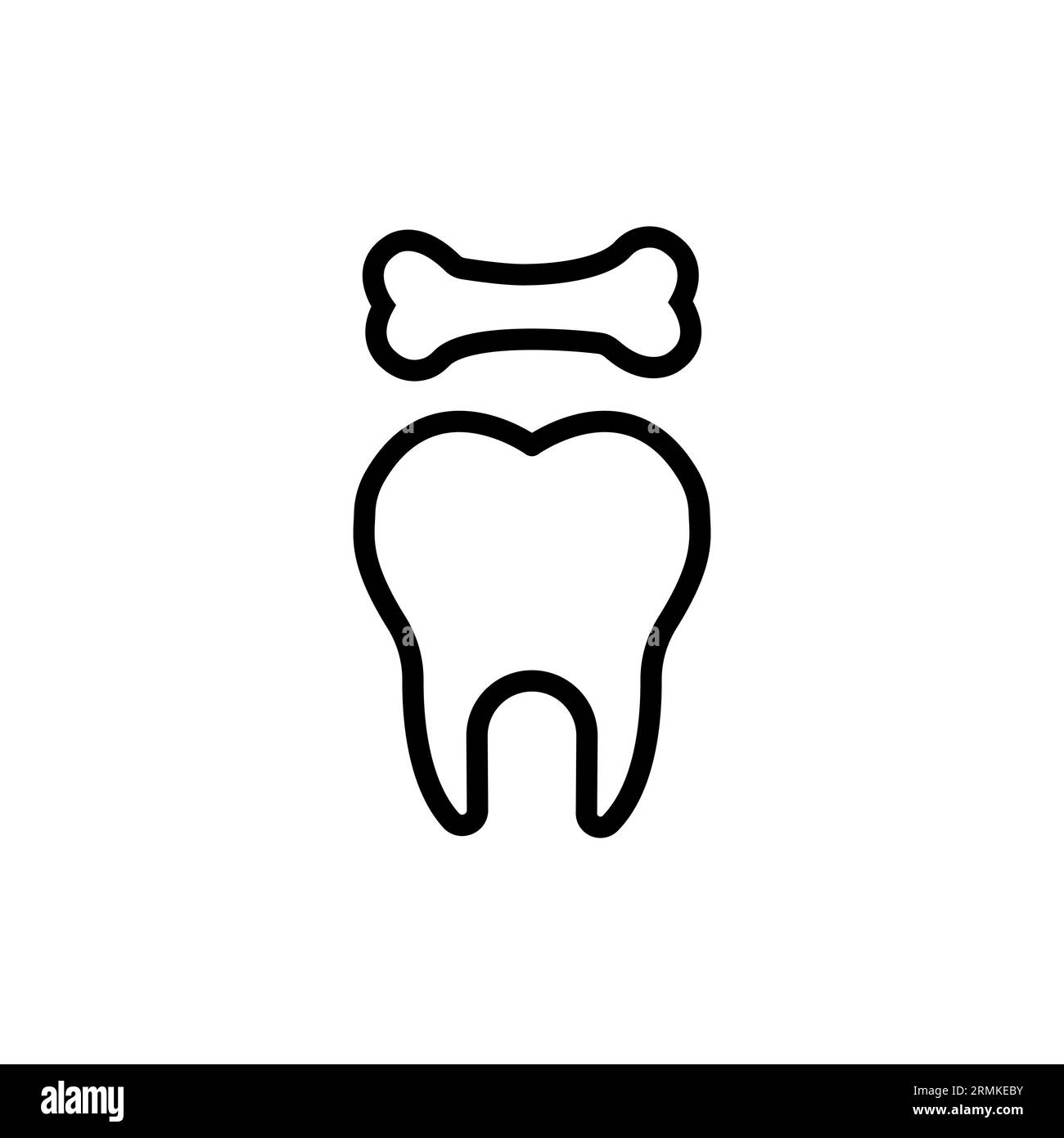 Tooth illustration icon with bone symbol Stock Vector Image & Art - Alamy
