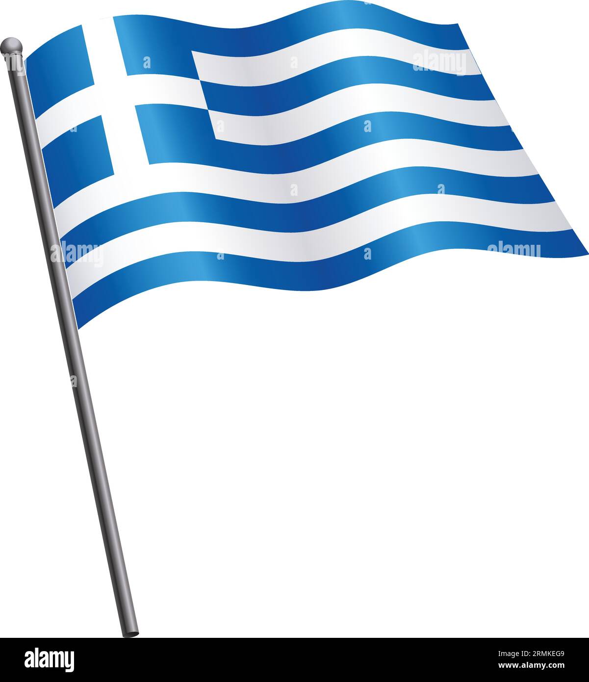 accurate correct greek flag of greece flying waving flowing on flagpole ...
