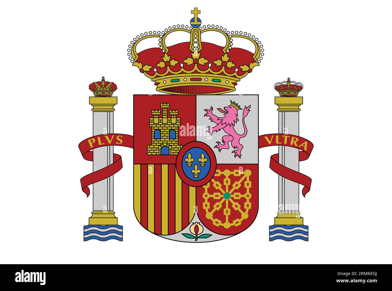 accurate correct spanish coat of arms of spain crest emblem vector ...