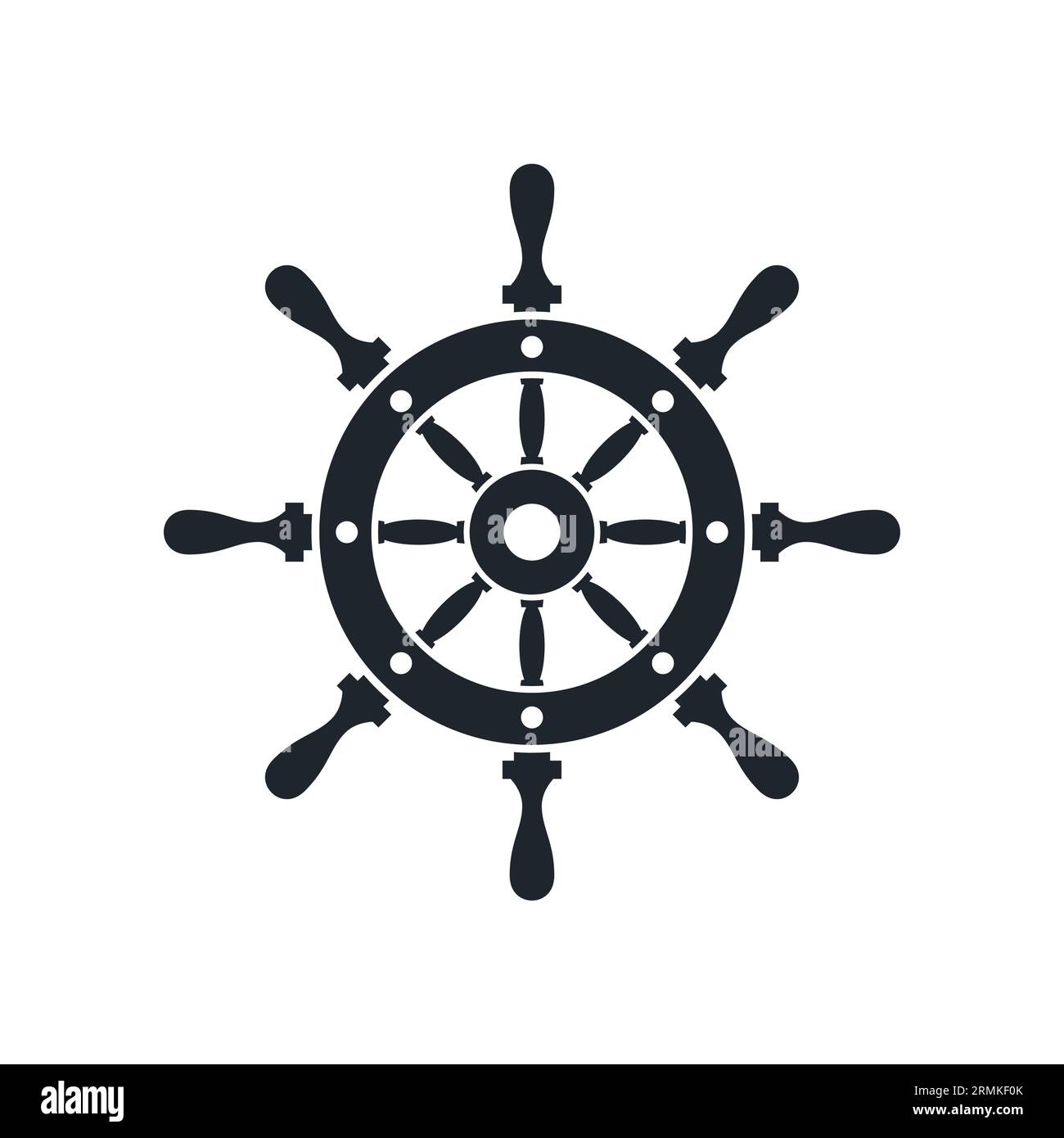classic ship helm nautical steering wheel icon symbol vector isolated ...