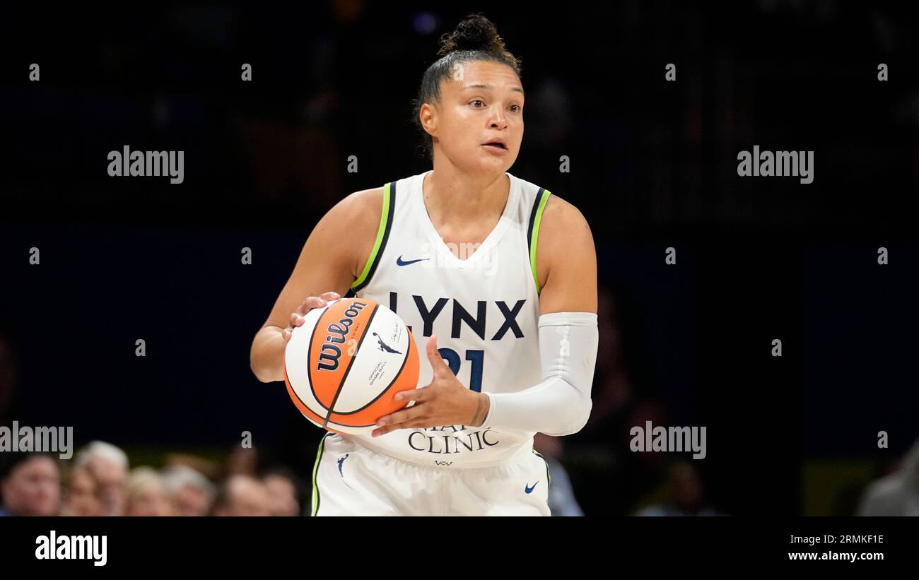 Minnesota Lynx guard Kayla McBride prepares to make a pass during a ...