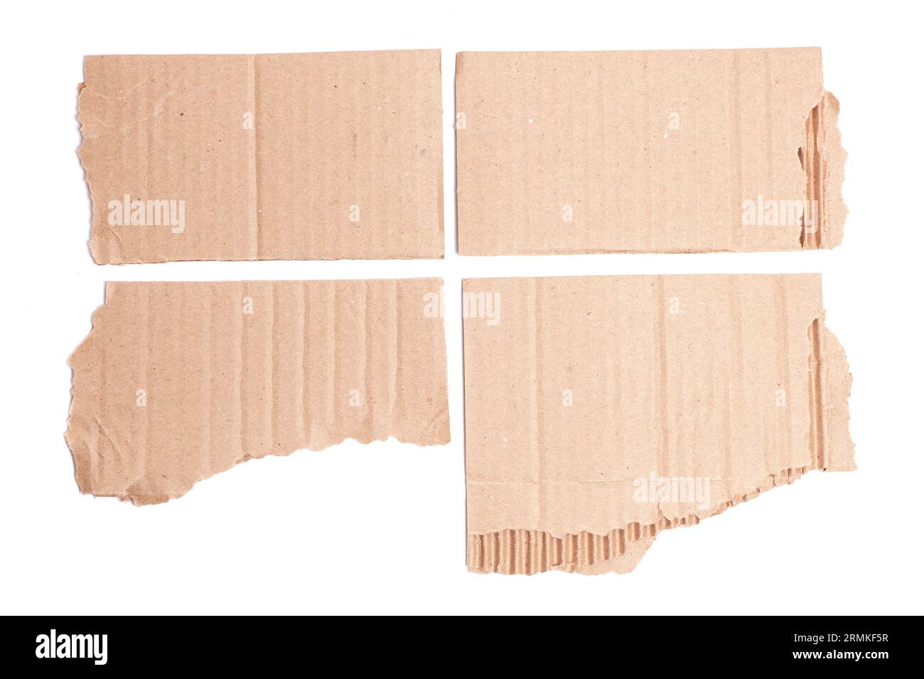 Collection of a cardboard pieces isolated on white background Stock ...